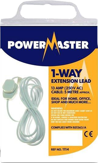 Powermaster 1 Gang 5m 13A Extension Lead – Fitzgeralds Homevalue Dingle