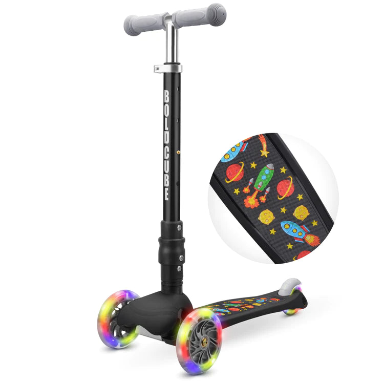 Bold Cube Teeny Foldable Black 3 Wheel Scooter – Fitzgeralds Homevalue ...