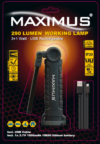 Maximus LED 3+1W Battery Work Lamp – Fitzgeralds Homevalue Dingle